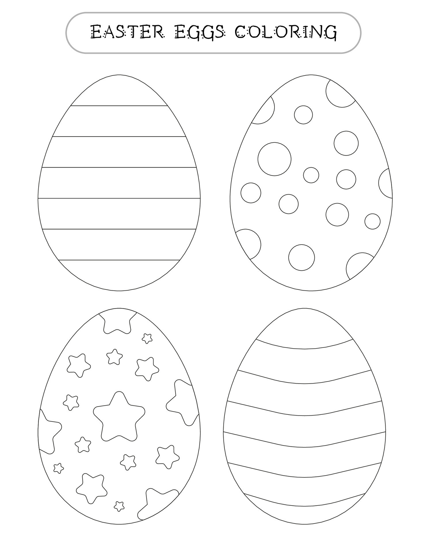 Easter eggs coloring page for kids. Educational game for preschool and ...