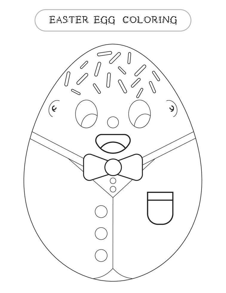 Easter egg coloring page for kids. Educational game for preschool and ...