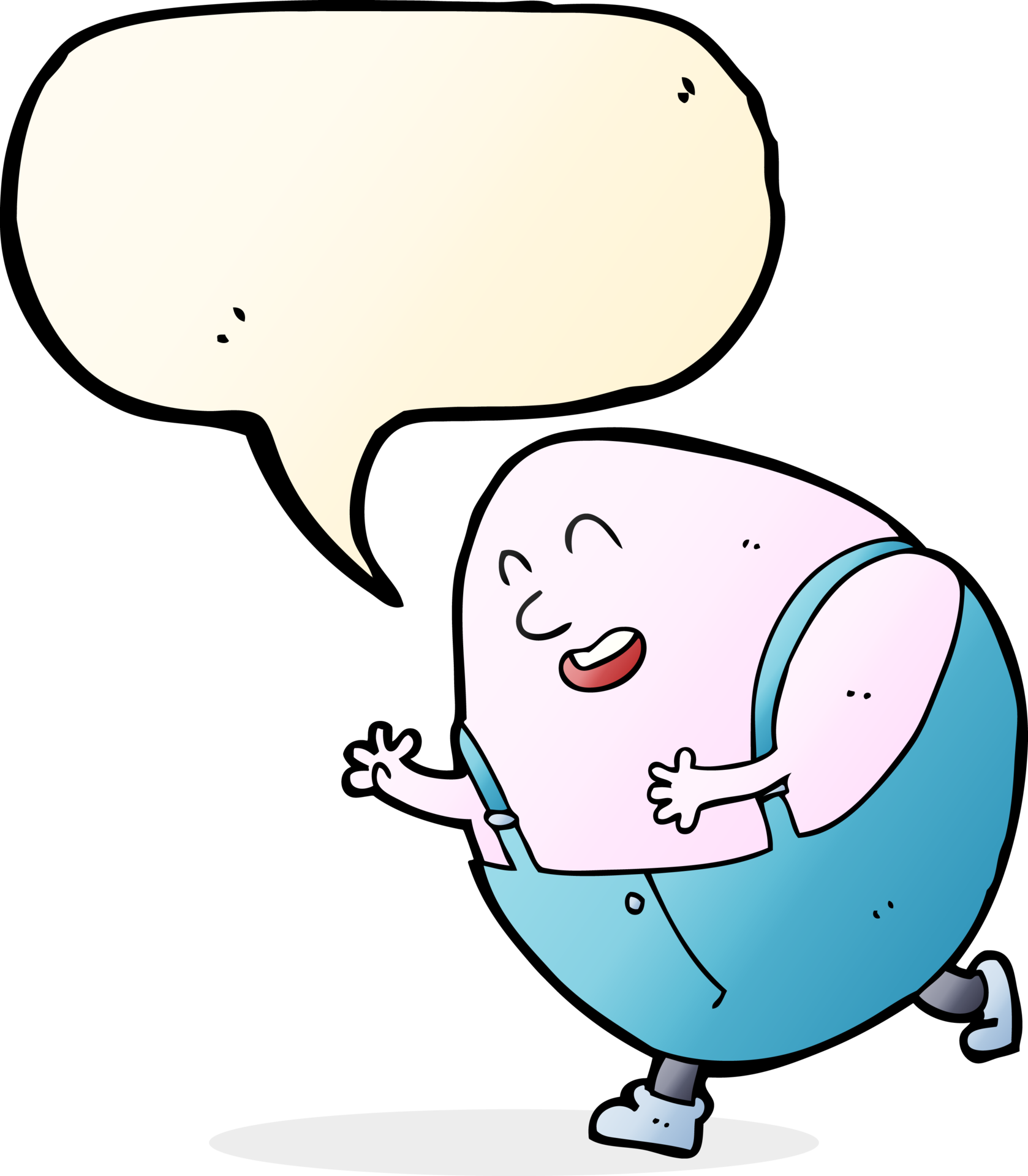 Cartoon Humpty Dumpty Egg Character With Speech Bubble 40073399 Png