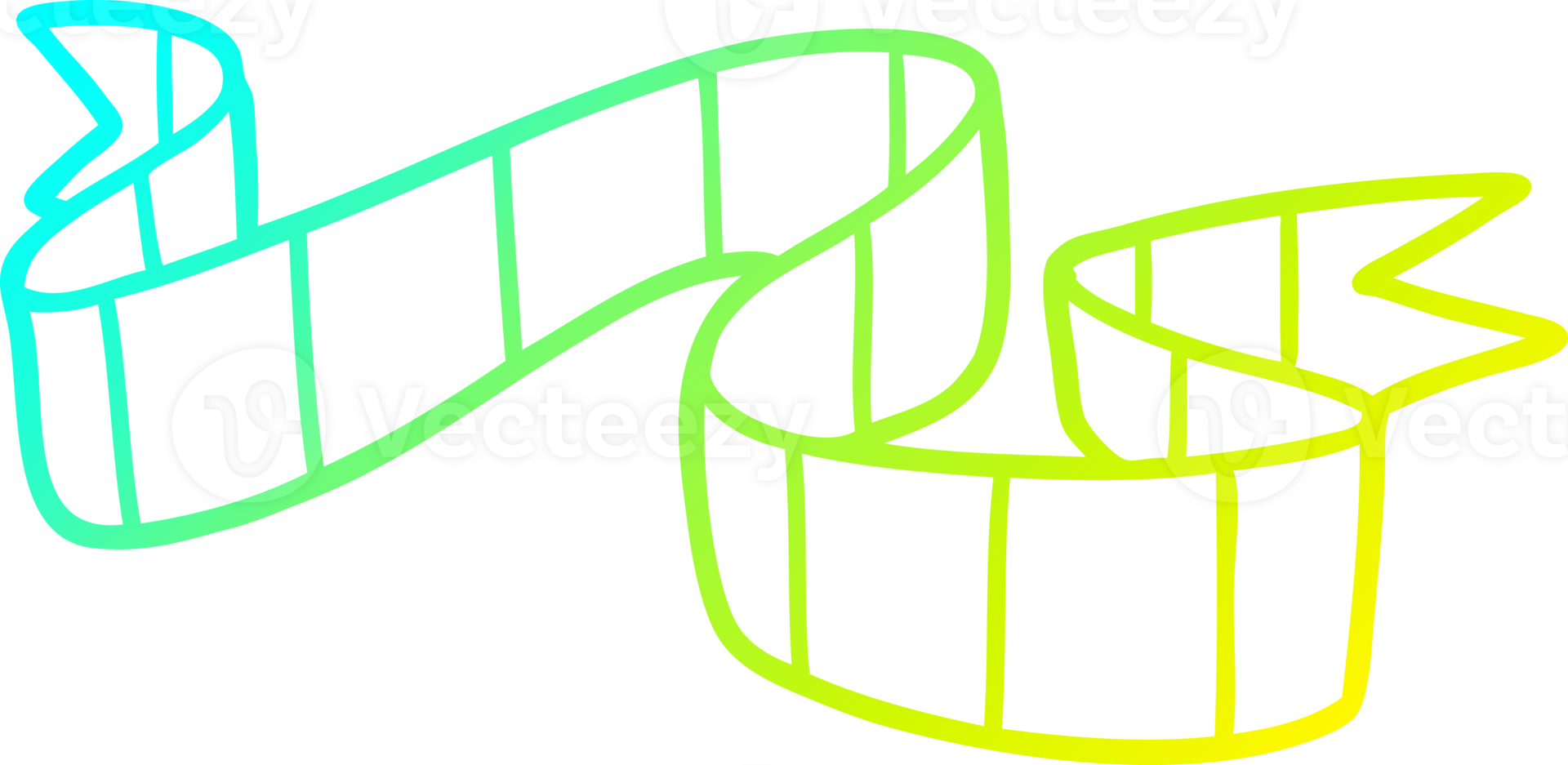 Cold Gradient Line Drawing Cartoon Decorative Scroll 40073426 Png