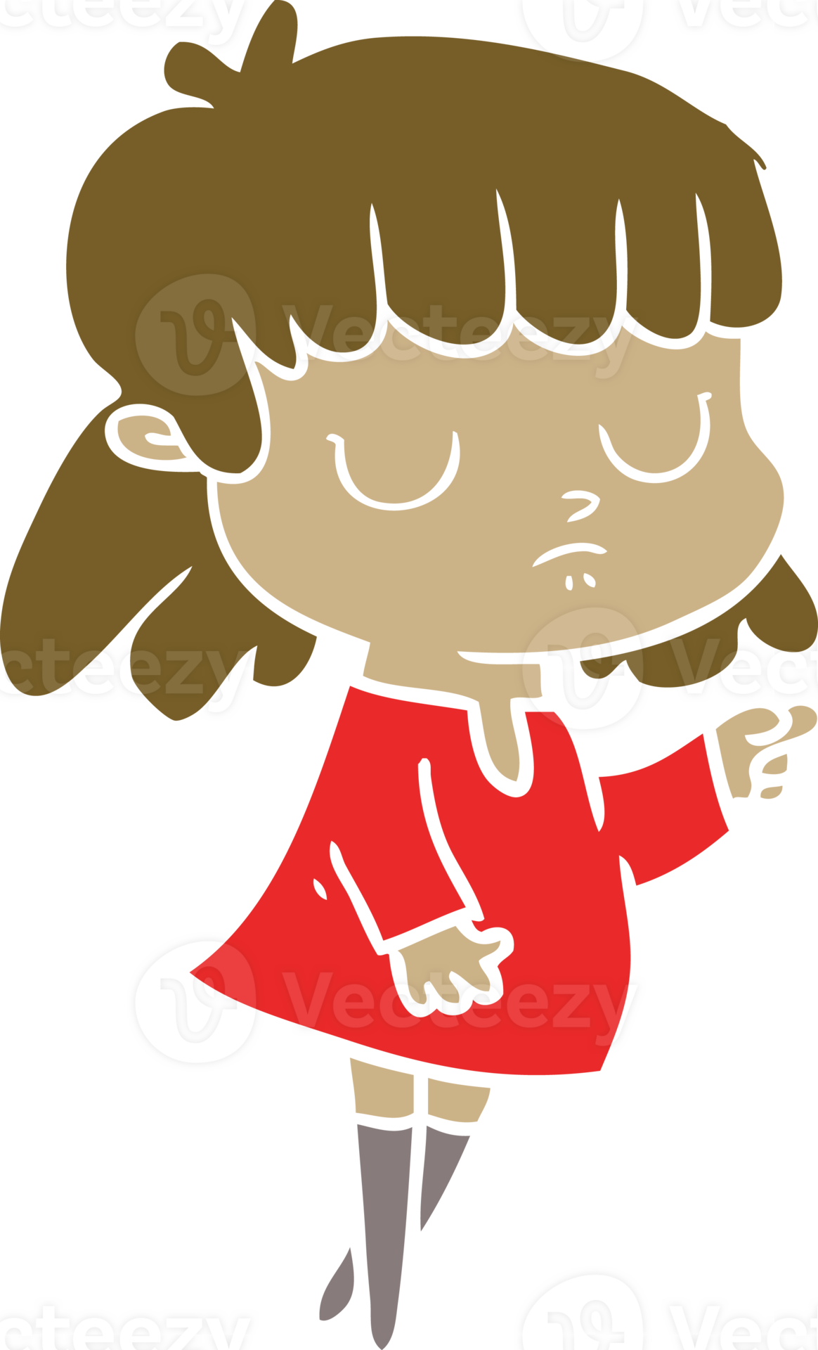 flat color style cartoon indifferent woman 40075488 PNG
