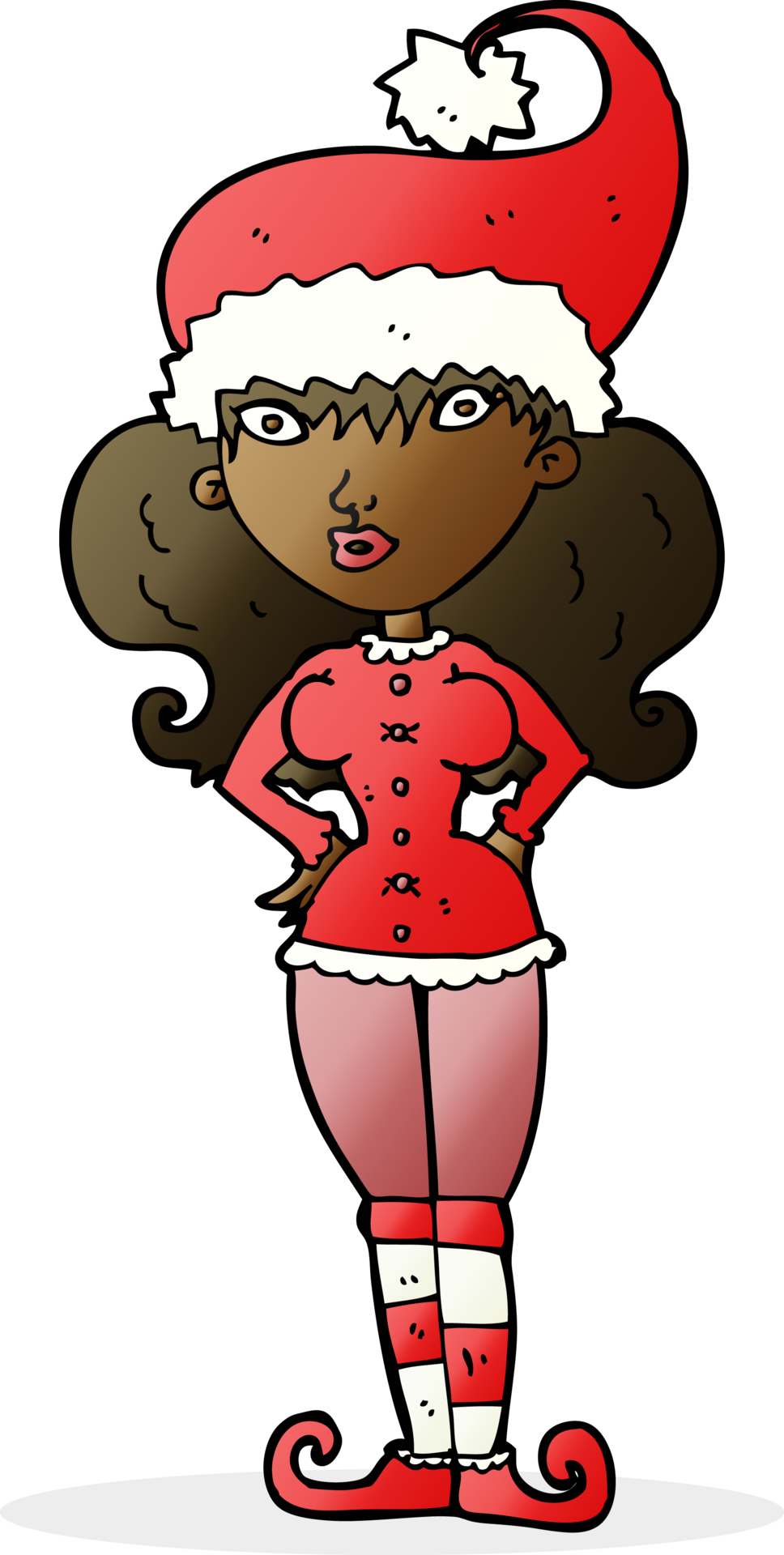 Mujer Ayudante De Santa De Dibujos Animados 40079668 Png