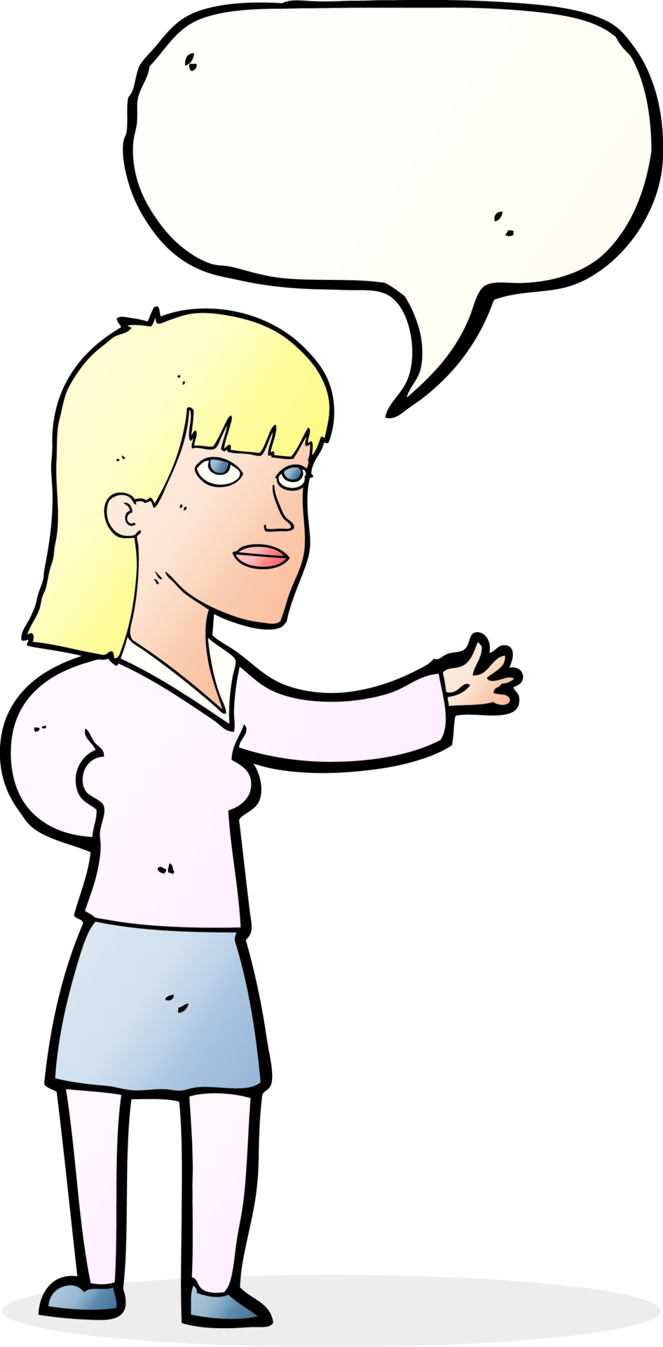 Cartoon Woman Explaining With Speech Bubble 40082872 Png