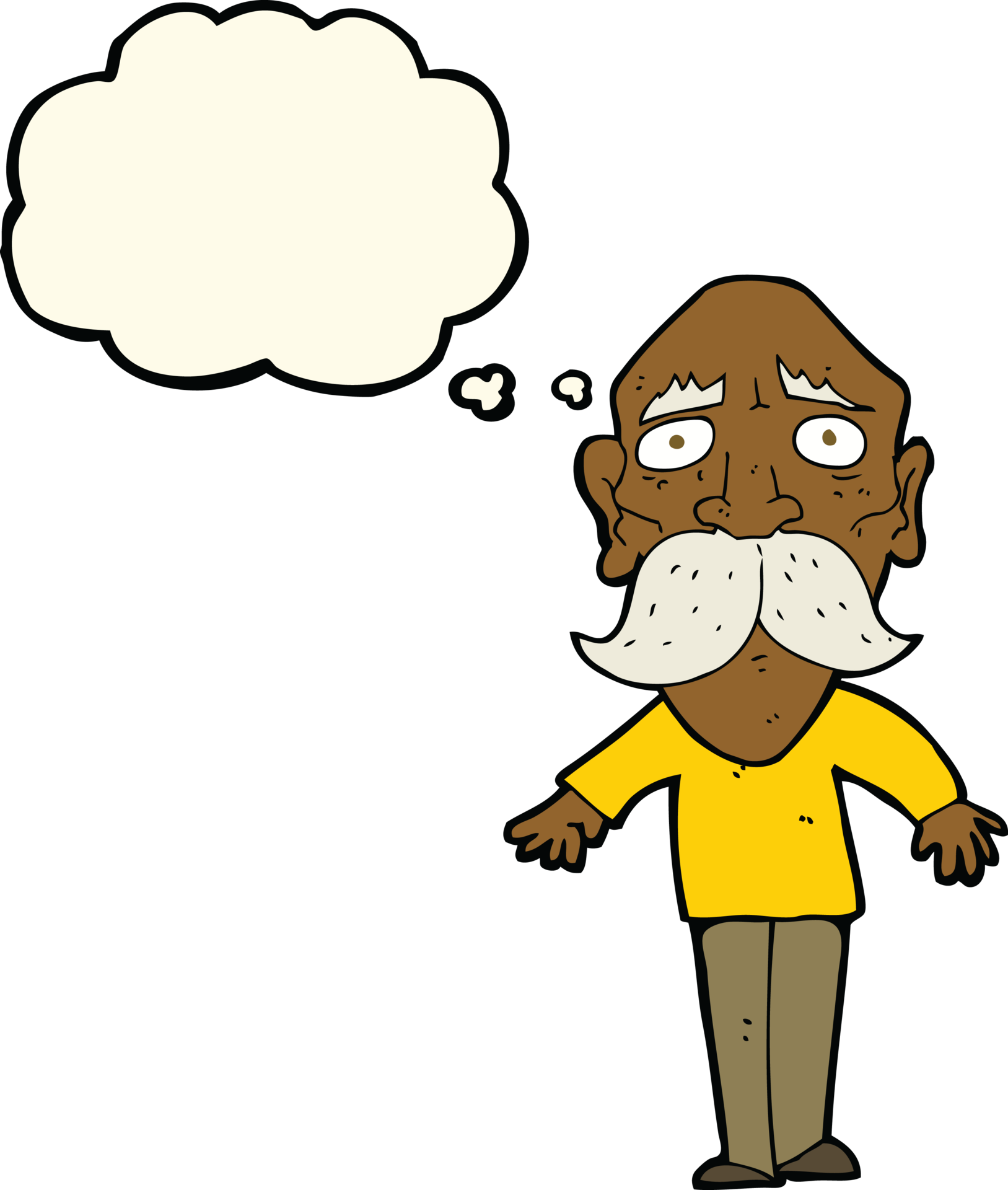 Cartoon Sad Old Man With Thought Bubble 40084415 Png