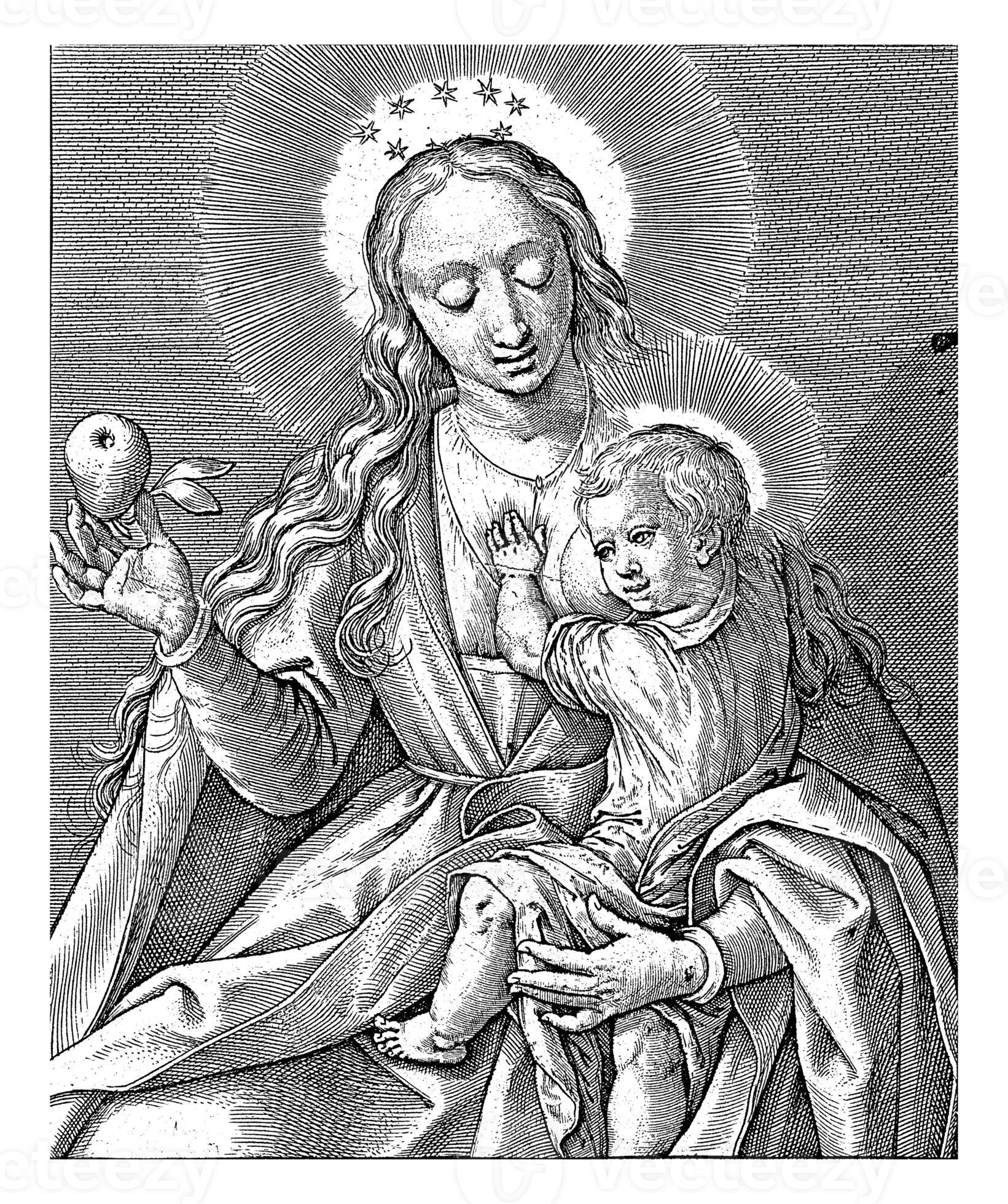 Mary with the Christ Child at the Breast, Hieronymus Wierix, 1563 - before 1619 40119692 Stock ...
