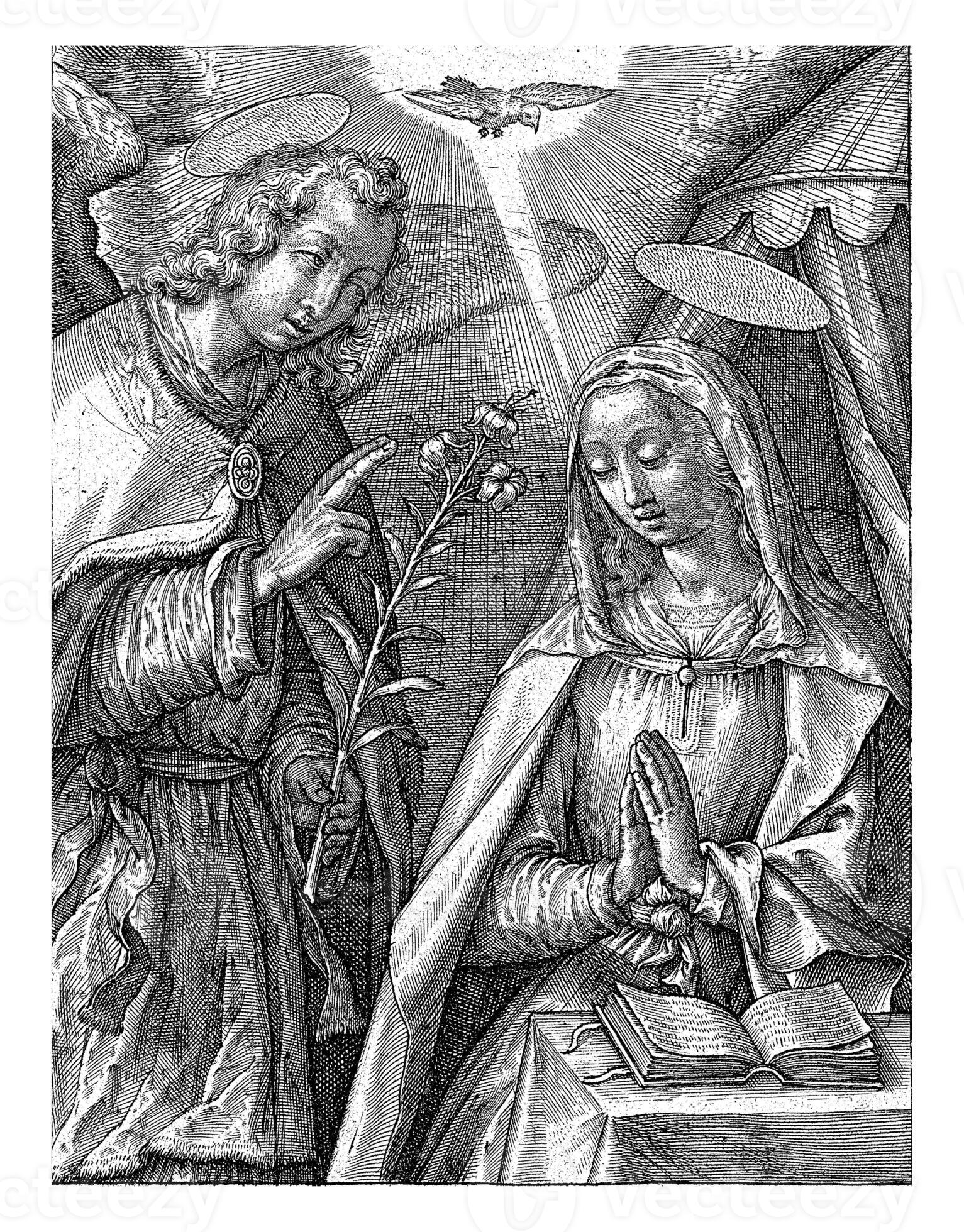 Annunciation, Hieronymus Wierix, 1563 - before 1619 40119890 Stock Photo at Vecteezy