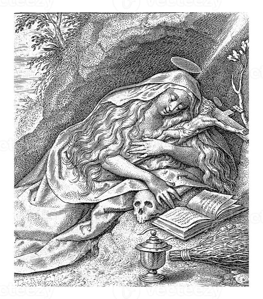 The Penitent Mary Magdalene, Hieronymus Wierix, 1700 - 1799 40119961 Stock Photo at Vecteezy