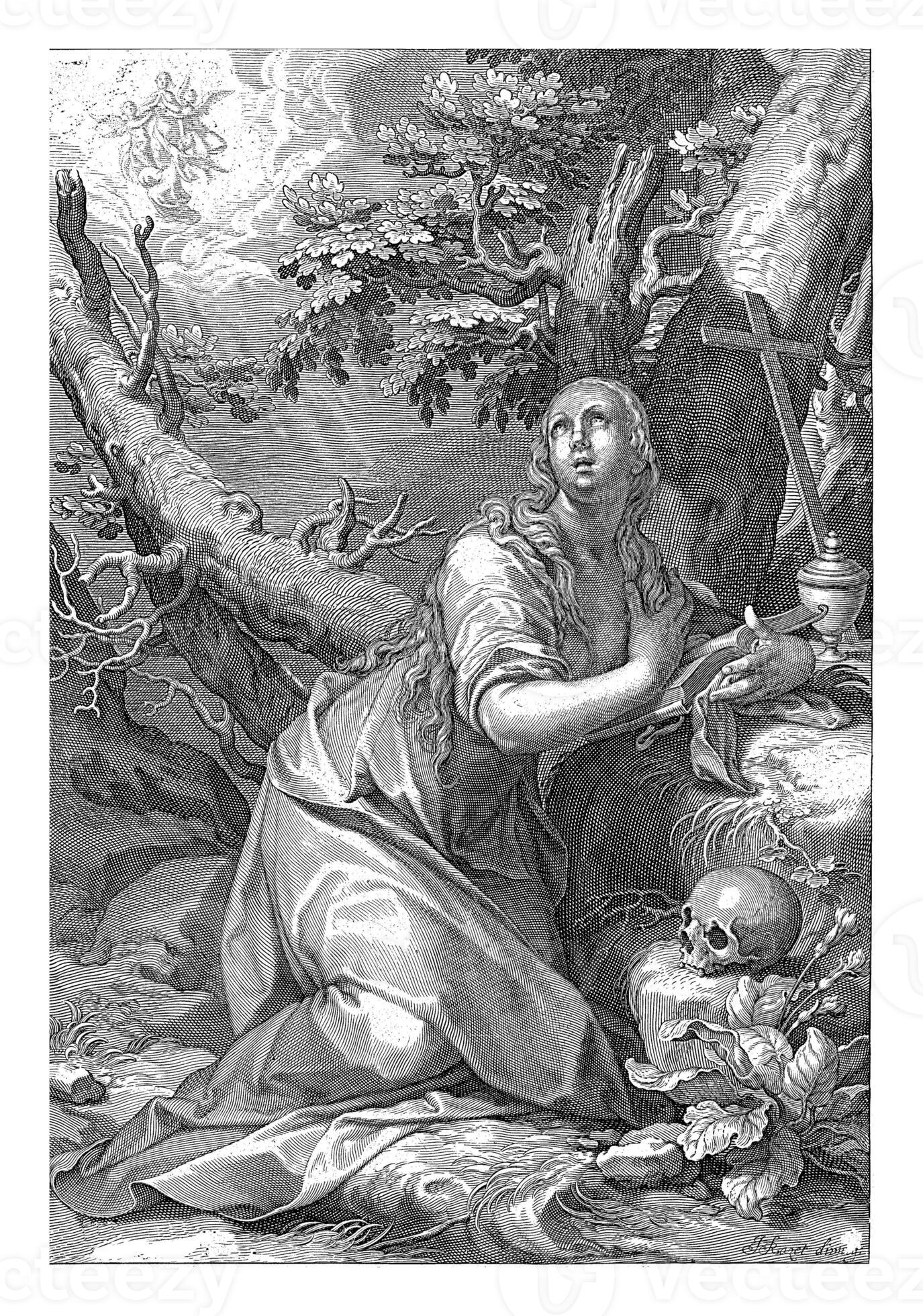 Penitent Saint Mary Magdalene, Willem Isaacsz. van Swanenburg, after Abraham Bloemaert, 1609 ...