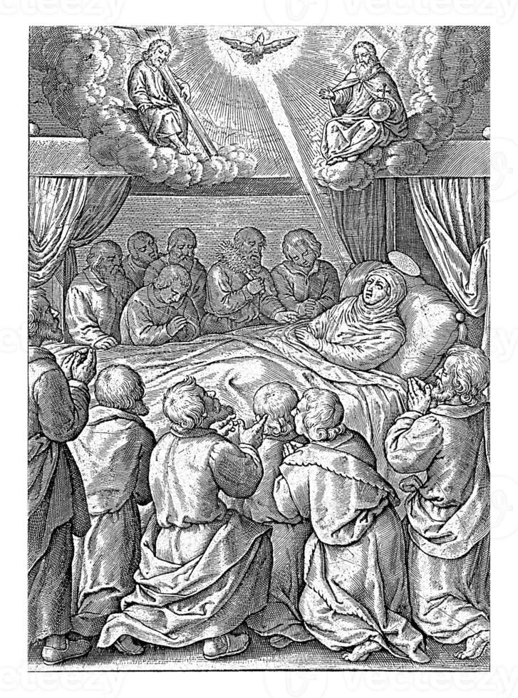 Death of Mary, Hieronymus Wierix, 1563 - before 1619 40122815 Stock Photo at Vecteezy