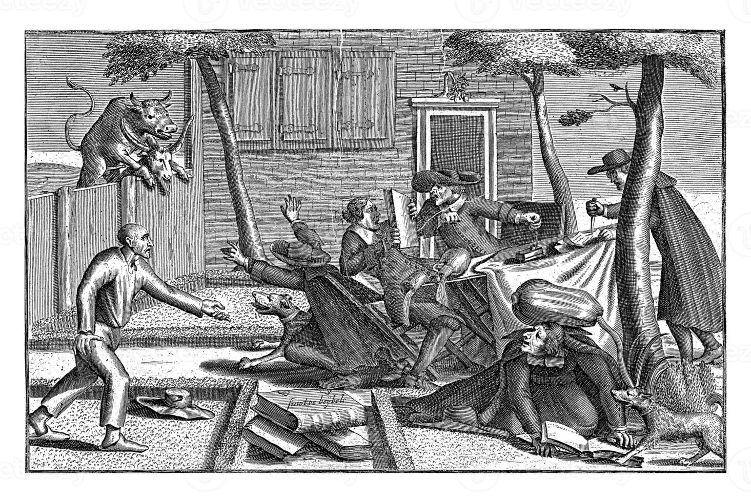 Cartoon on the battle between Arminians and Calvinists 40127773 Stock Photo at Vecteezy