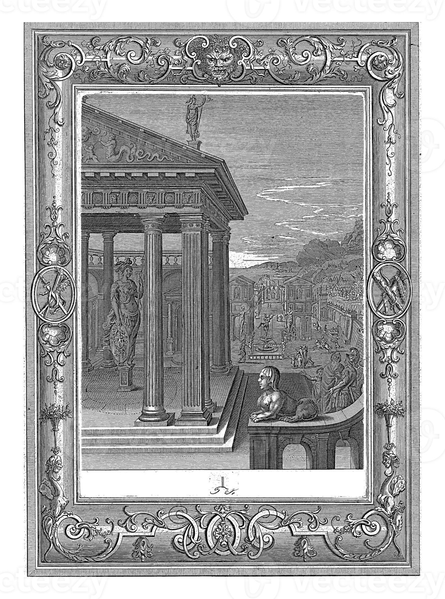 Temple of Minerva at Troy, Bernard Picart workshop of, after Bernard Picart, 1733 40127811 Stock ...