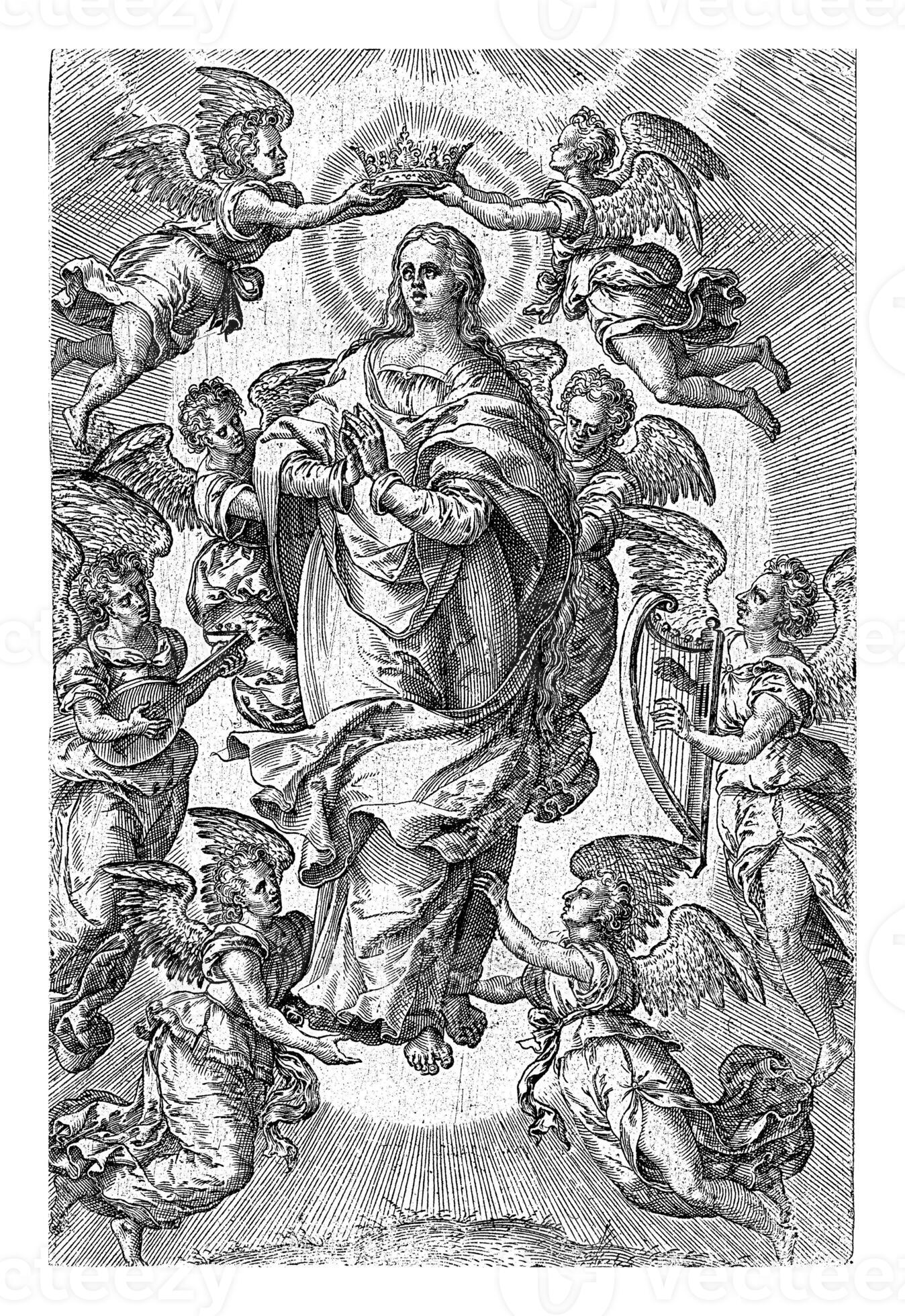 Assumption of Mary, Johannes Wierix, after Pieter van der Borcht I, 1573 40128923 Stock Photo at ...