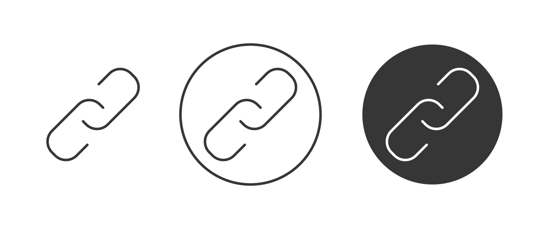 Link icon set. Hyperlink chain sign outline. Editable stroke. Vector symbol in trendy minimalist ...