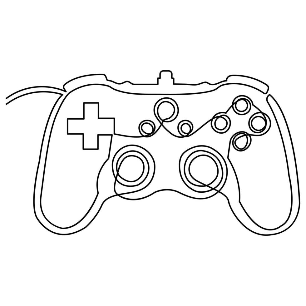 Continuous single line drawing of game controller joysticks or gamepads ... Continuous single line drawing of game controller joysticks or gamepads ...