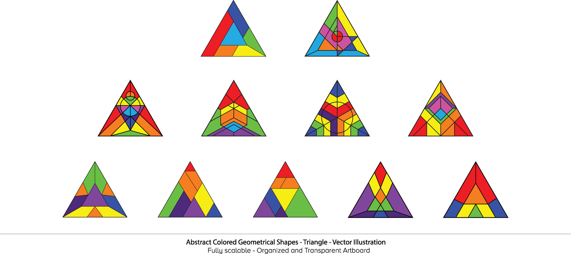 Abstract Colored Geometrical Shapes - Triangle . colorful shapes. Walls ...