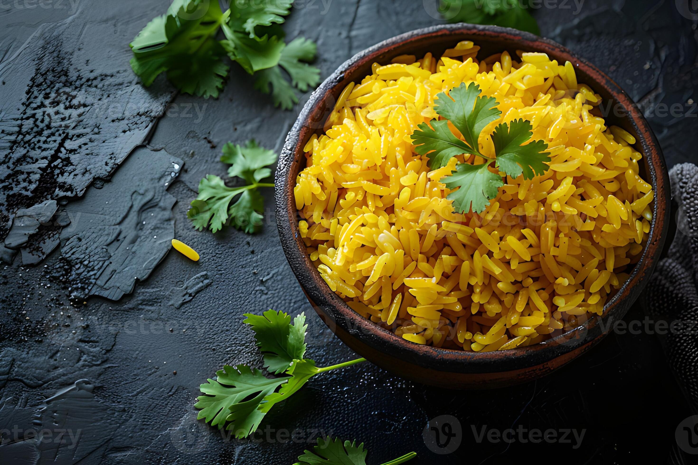 AI generated mandi rice or mandhi rice isolated on black background ...