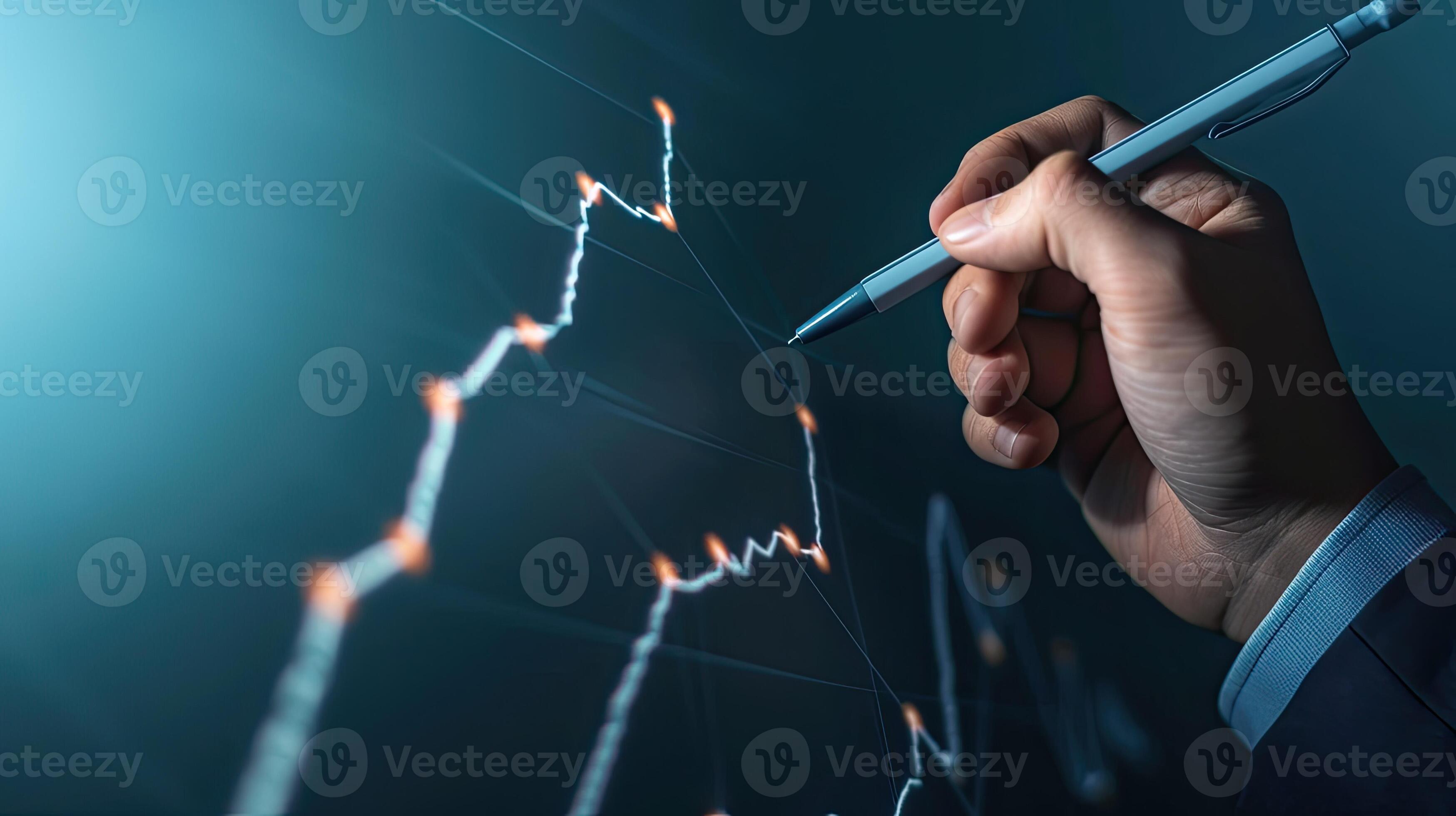 AI generated Business Professional Analyzing Financial Data on ...