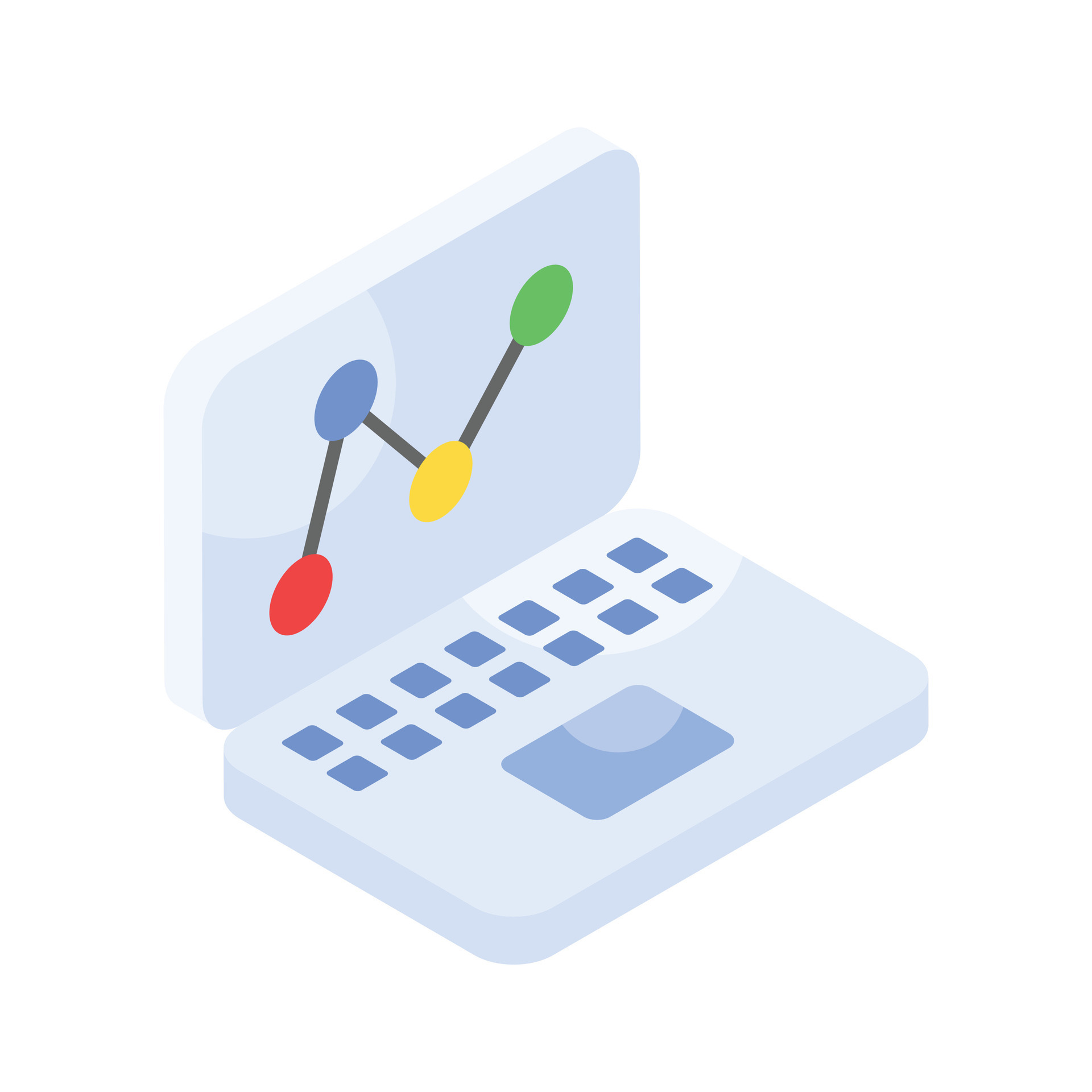 Growth chart inside laptop showing concept icon of online analytics or ...