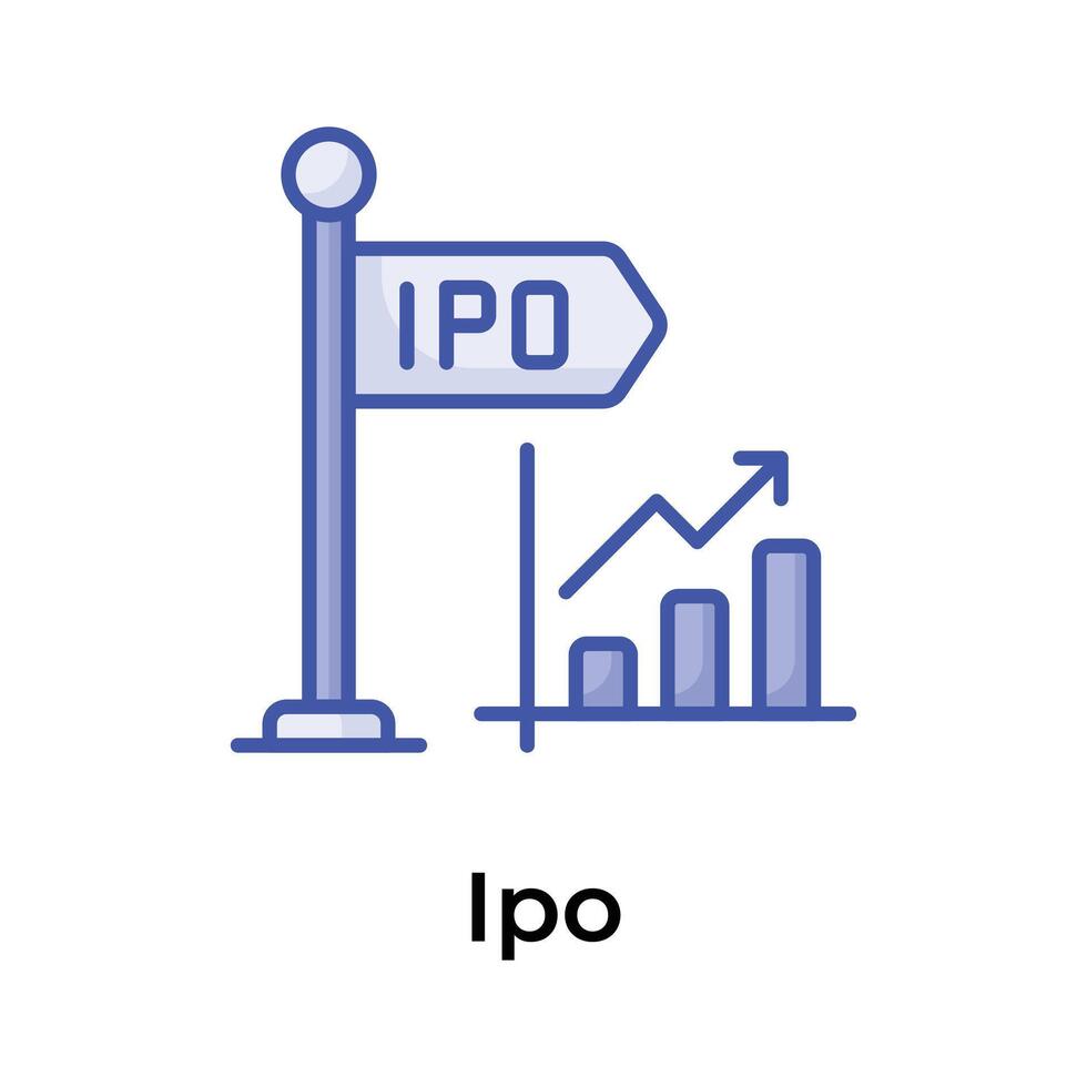 inicial público ofrecimiento vector diseño, ipo icono en moderno estilo 40156287 Vector en Vecteezy