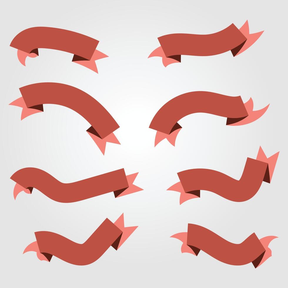 Ribbons set vector beautiful color with white background 40158121 ...