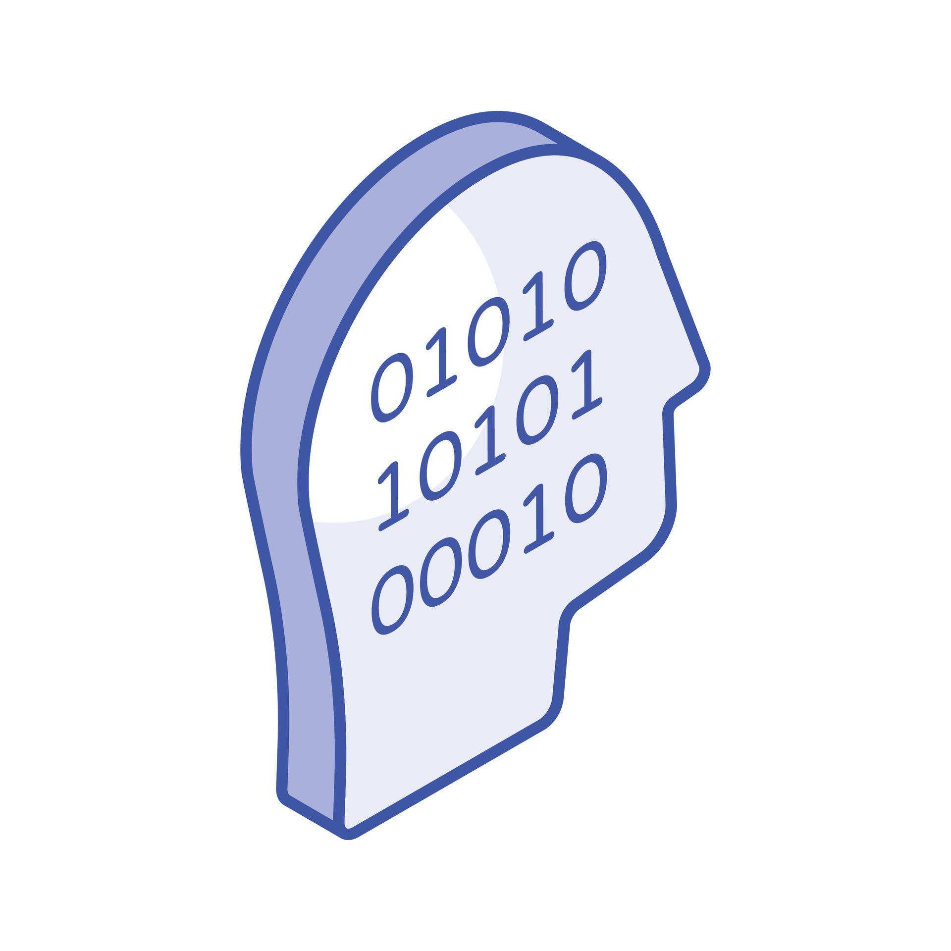 Human Head Having Binary Code Computer Expert Isometric Vector Design Programmers Icon Design 5215