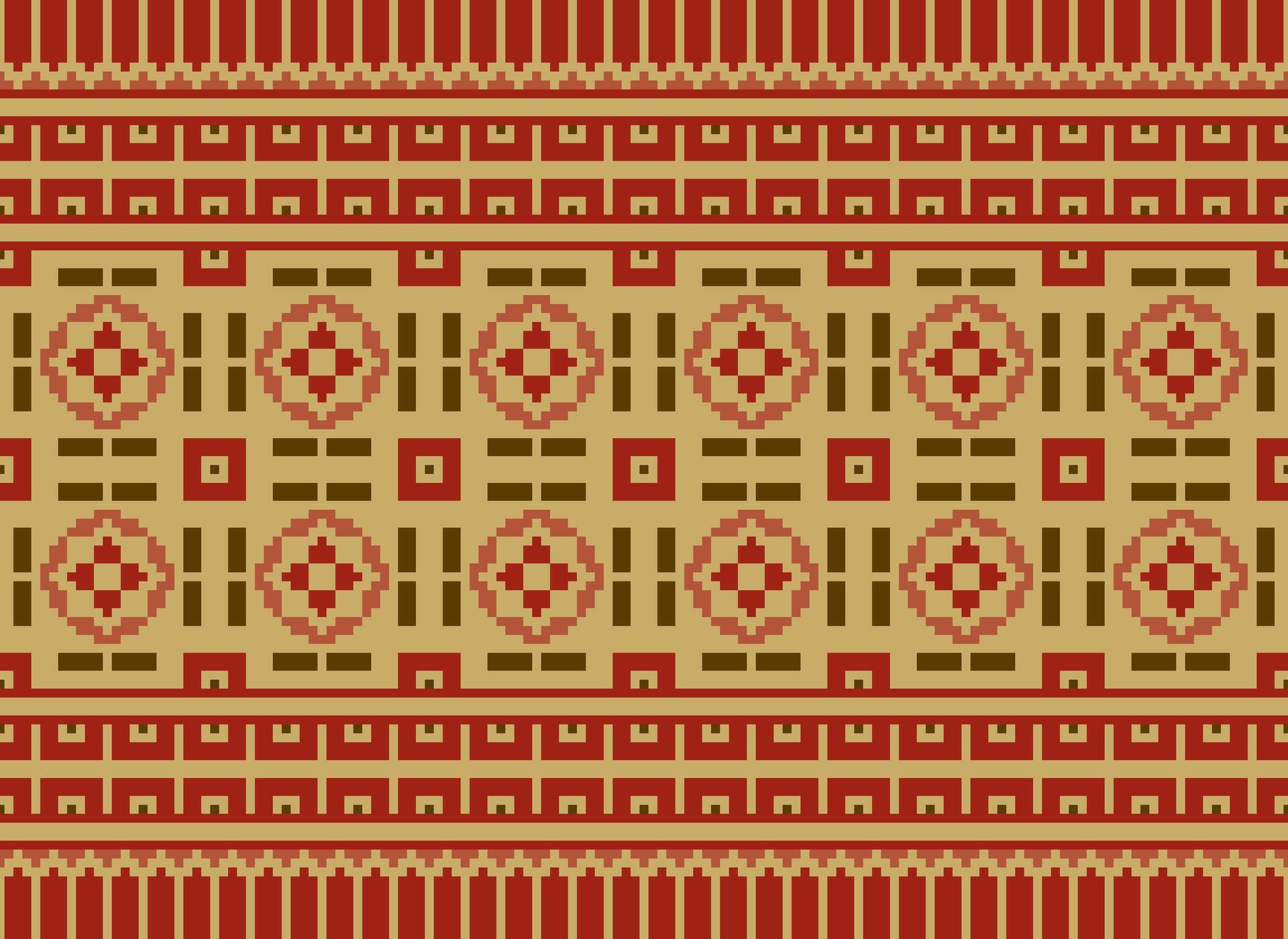 Cross Stitch. Geometric ethnic patterns. Design for Saree, Patola, Sari, Dupatta, Vyshyvanka ...