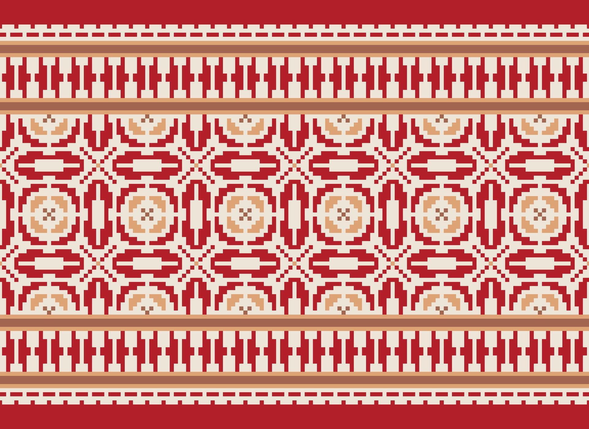 Cross Stitch. Geometric ethnic patterns. Design for Saree, Patola, Sari, Dupatta, Vyshyvanka ...