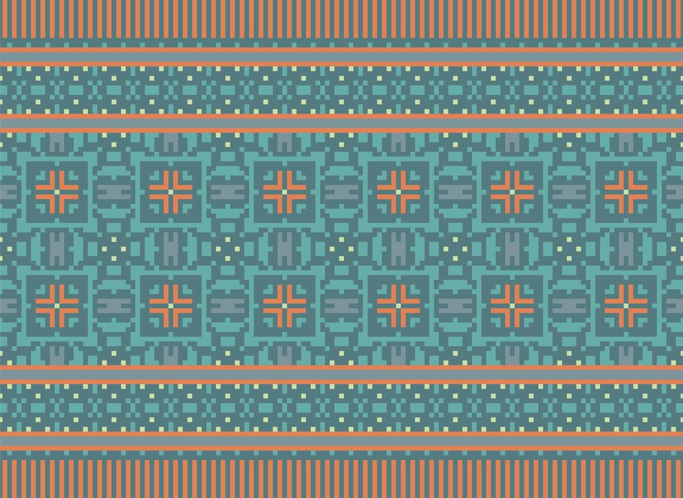 Cross Stitch. Geometric ethnic patterns. Design for Saree, Patola, Sari, Dupatta, Vyshyvanka ...