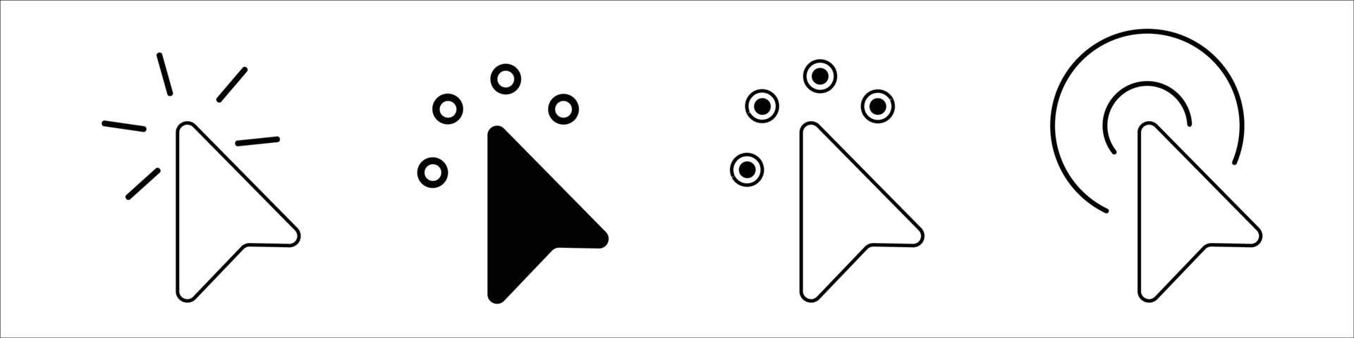 cursor click vector icon set 40164455 Vector Art at Vecteezy