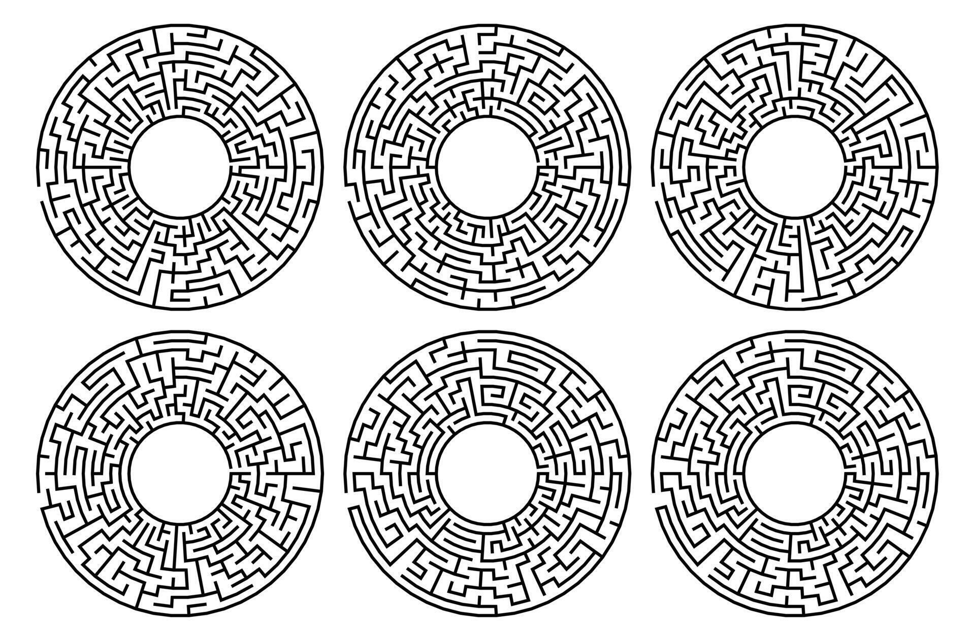 Abstract circular maze game collection for Cnc. laser cutting or kdp ...