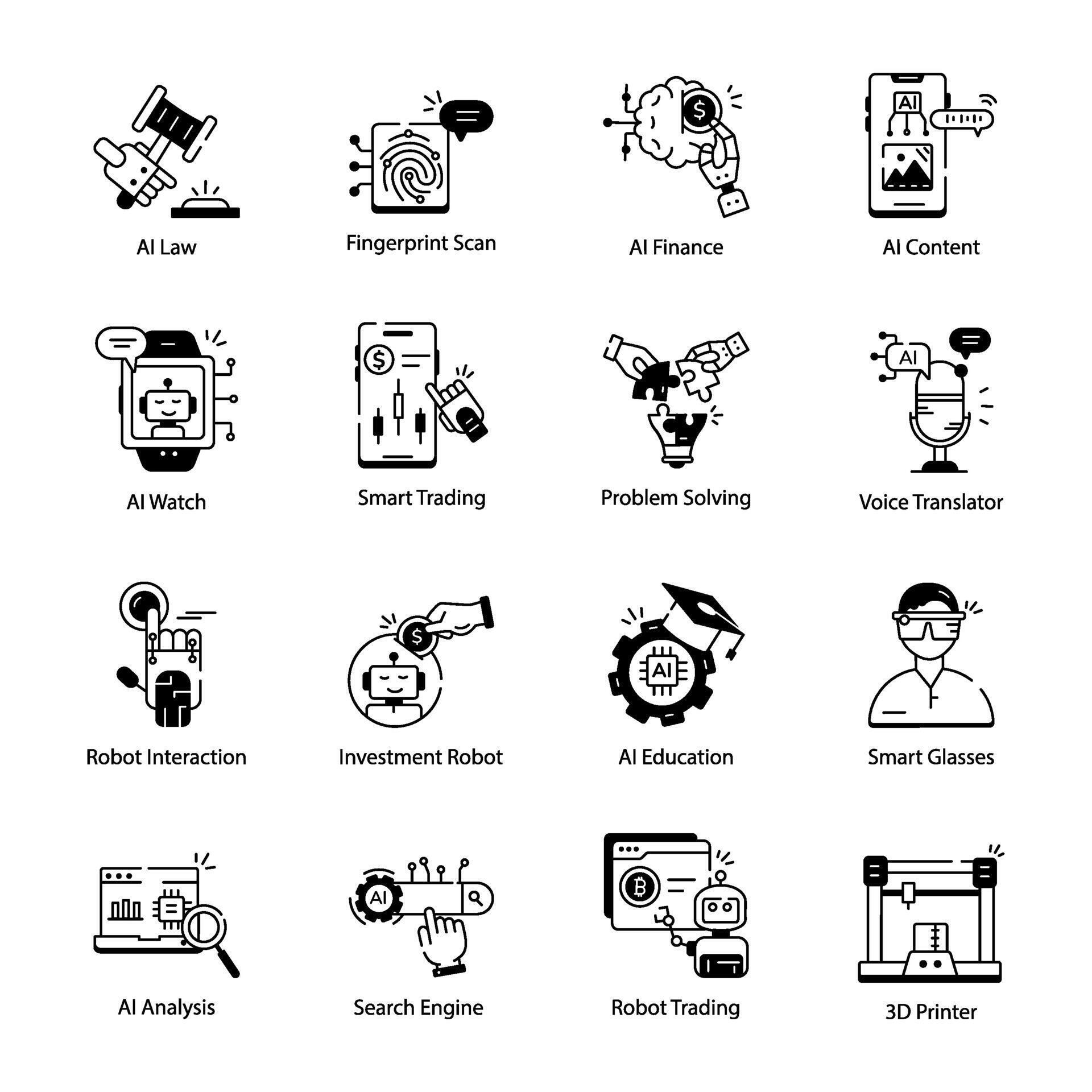 Set of Machine Learning Linear Icons 40179104 Vector Art at Vecteezy