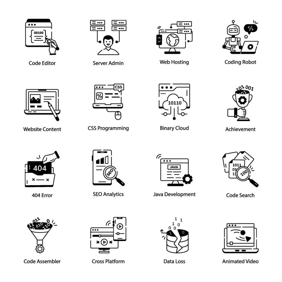 Web Scripting Trendy Linear Icons 40179653 Vector Art At Vecteezy 9861
