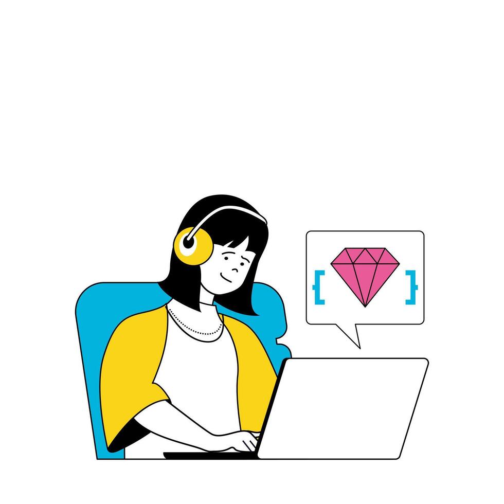 Design development concept with cartoon people in flat design for web ...