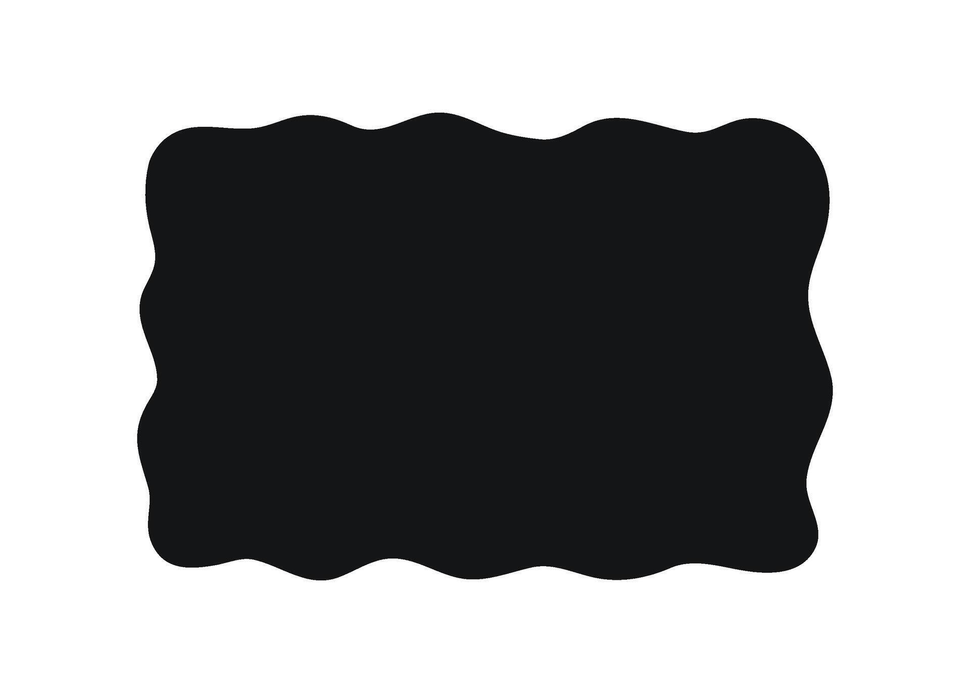 Doodle wave curve edge frame. Hand drawn wavy square border. Doodle brush drawn rectangle shape ...