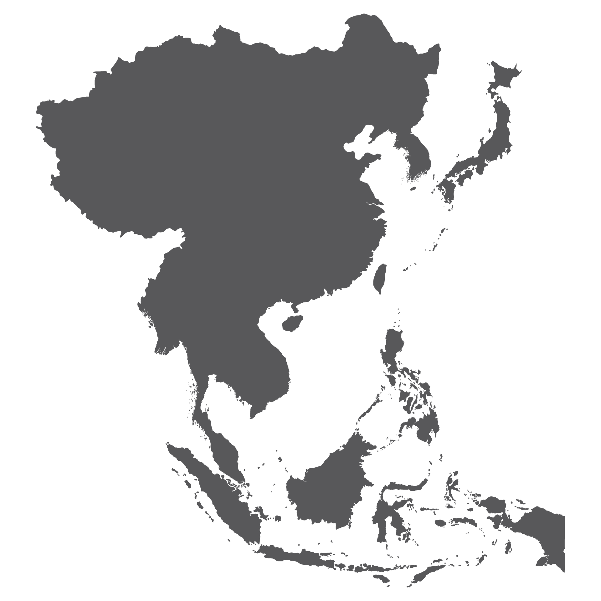 Asia País Mapa Mapa De Asia En Gris Color 40182425 Png