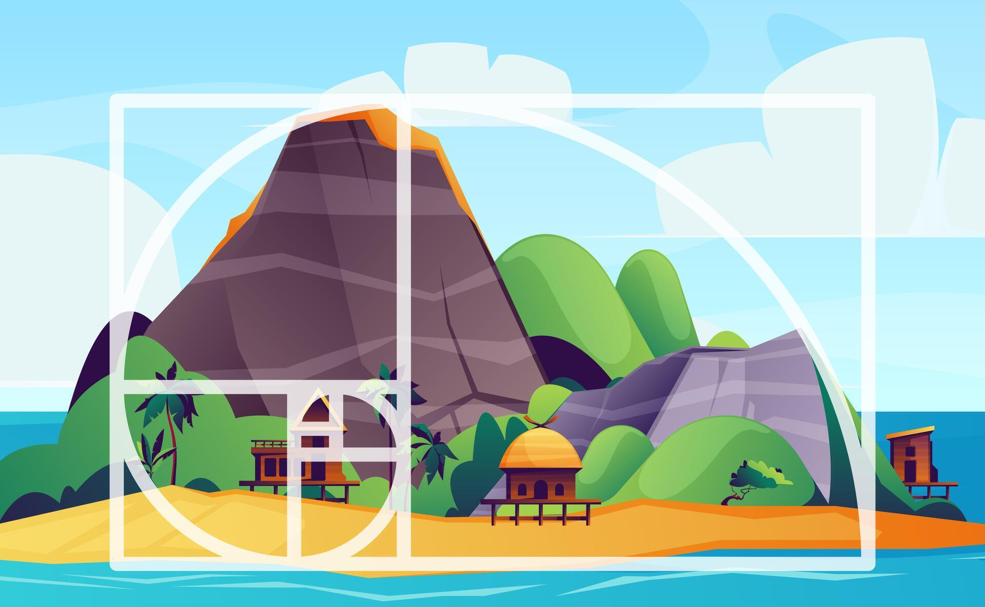 Golden composition rule. Geometry harmony proportions composed on ...