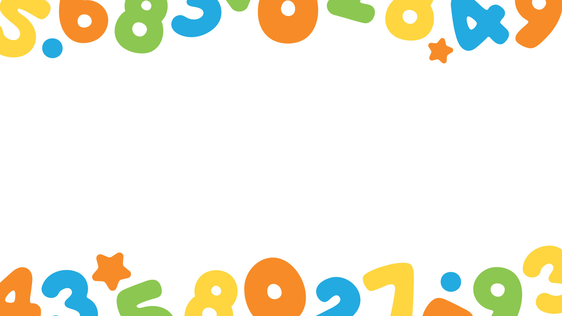 Colorful and playful numbers bottom border seamless pattern background ...