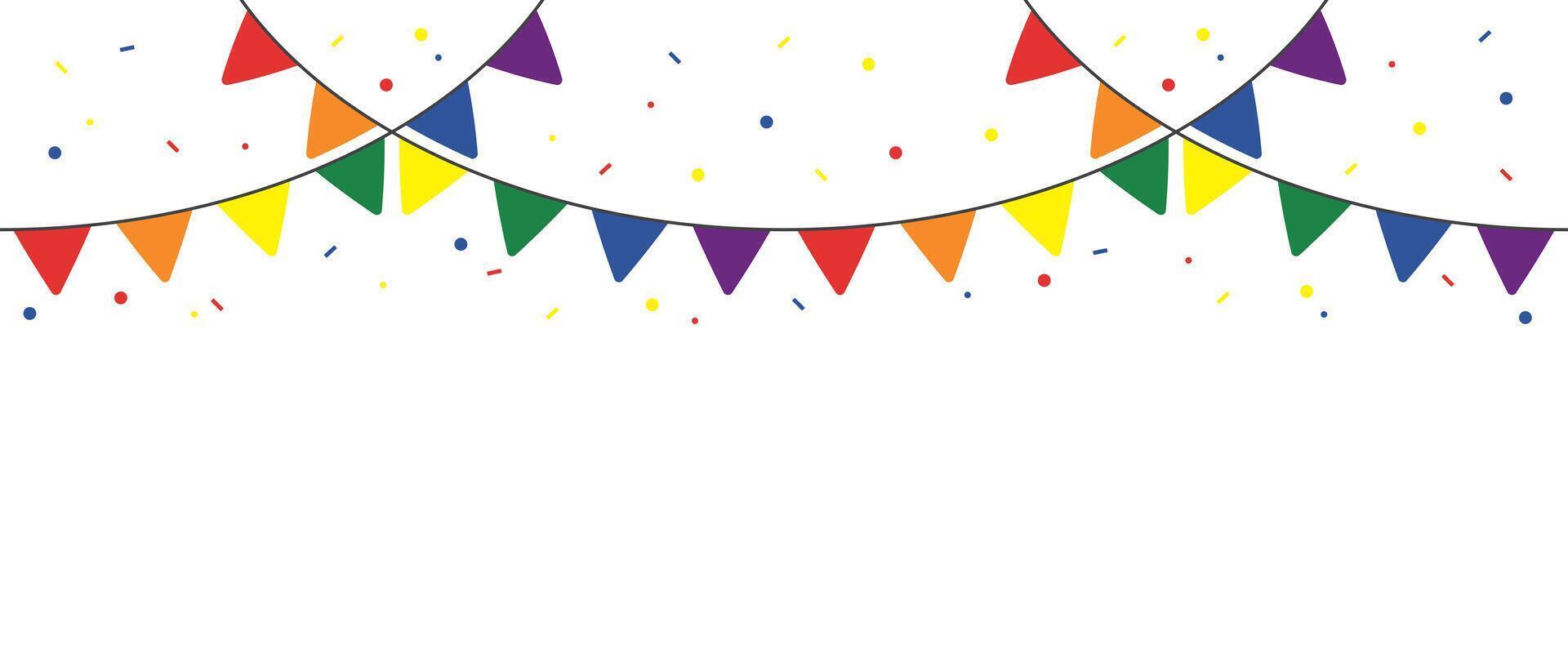 Rainbow colored party buntings. LGBTQI concept. Flat vector ... Rainbow colored party buntings. LGBTQI concept. Flat vector ...