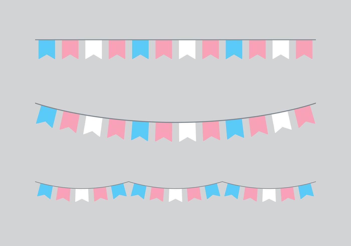 Transgender flag party buntings. LGBTQIA concept. Flat vector ... Transgender flag party buntings. LGBTQIA concept. Flat vector ...