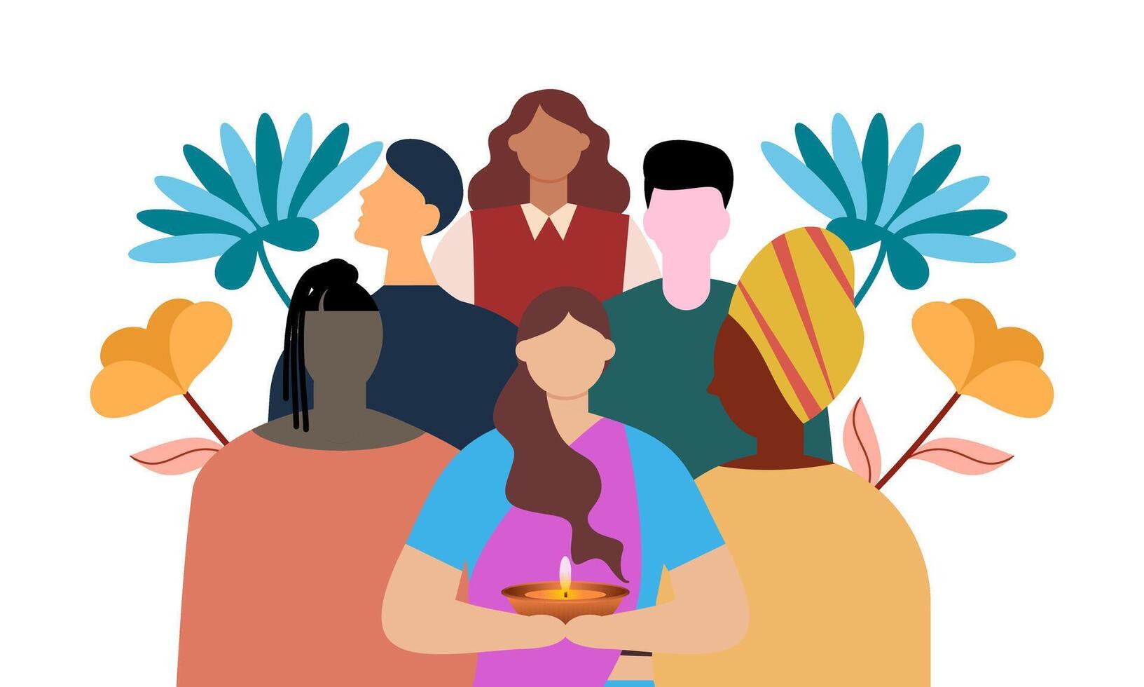 Diverse and inclusive society illustration, showing togetherness ... Diverse and inclusive society illustration, showing togetherness ...