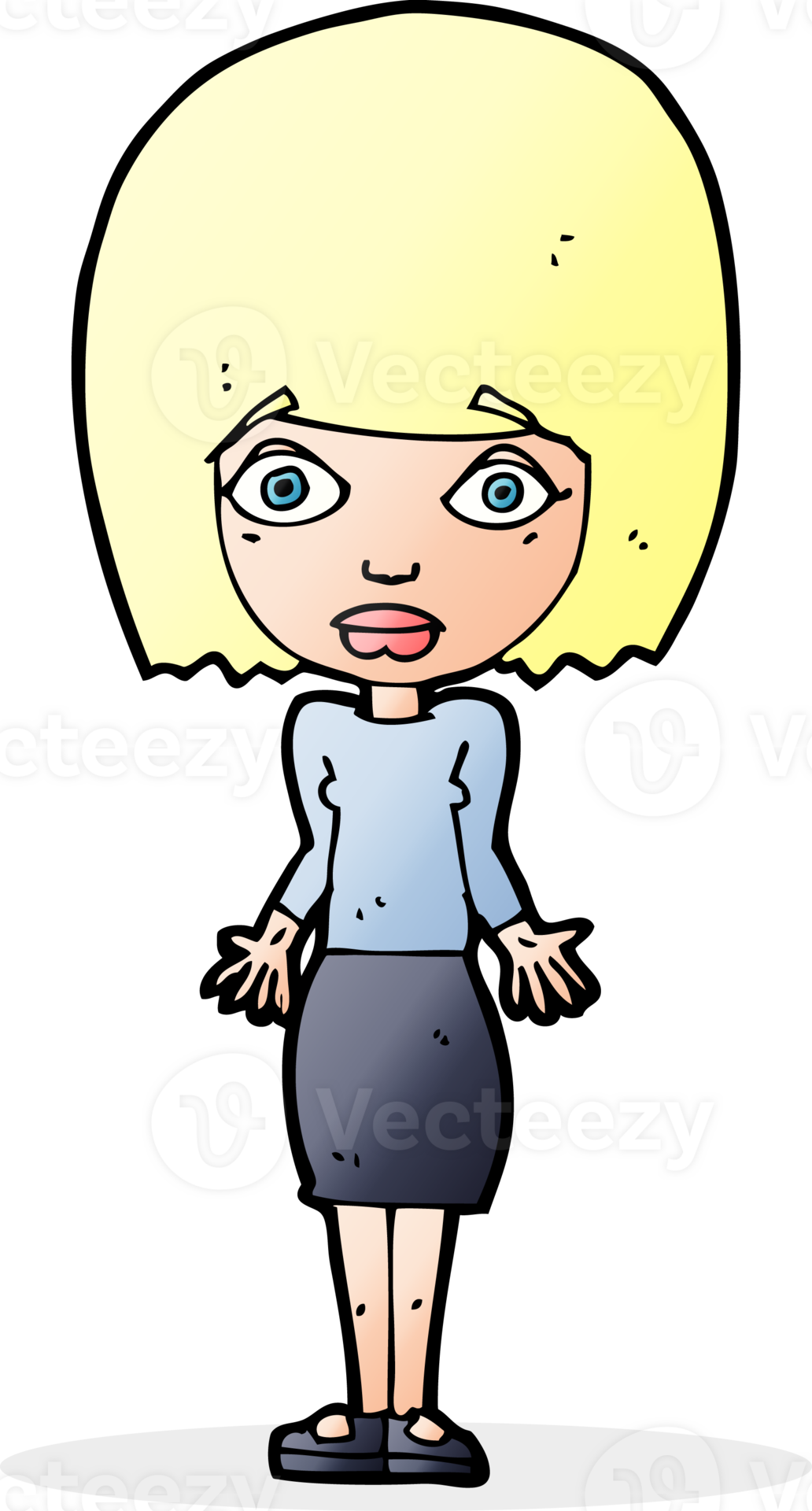 Cartoon Woman Shrugging Shoulders 40198020 Png