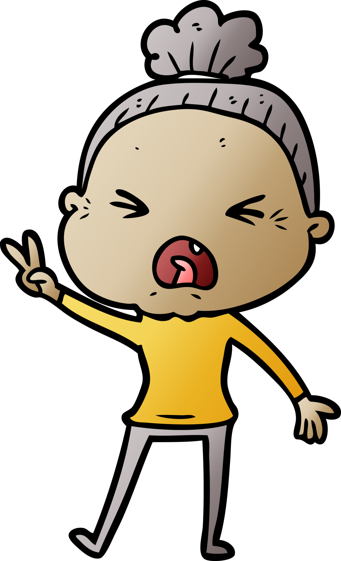 velha com raiva dos desenhos animados 40198264 PNG