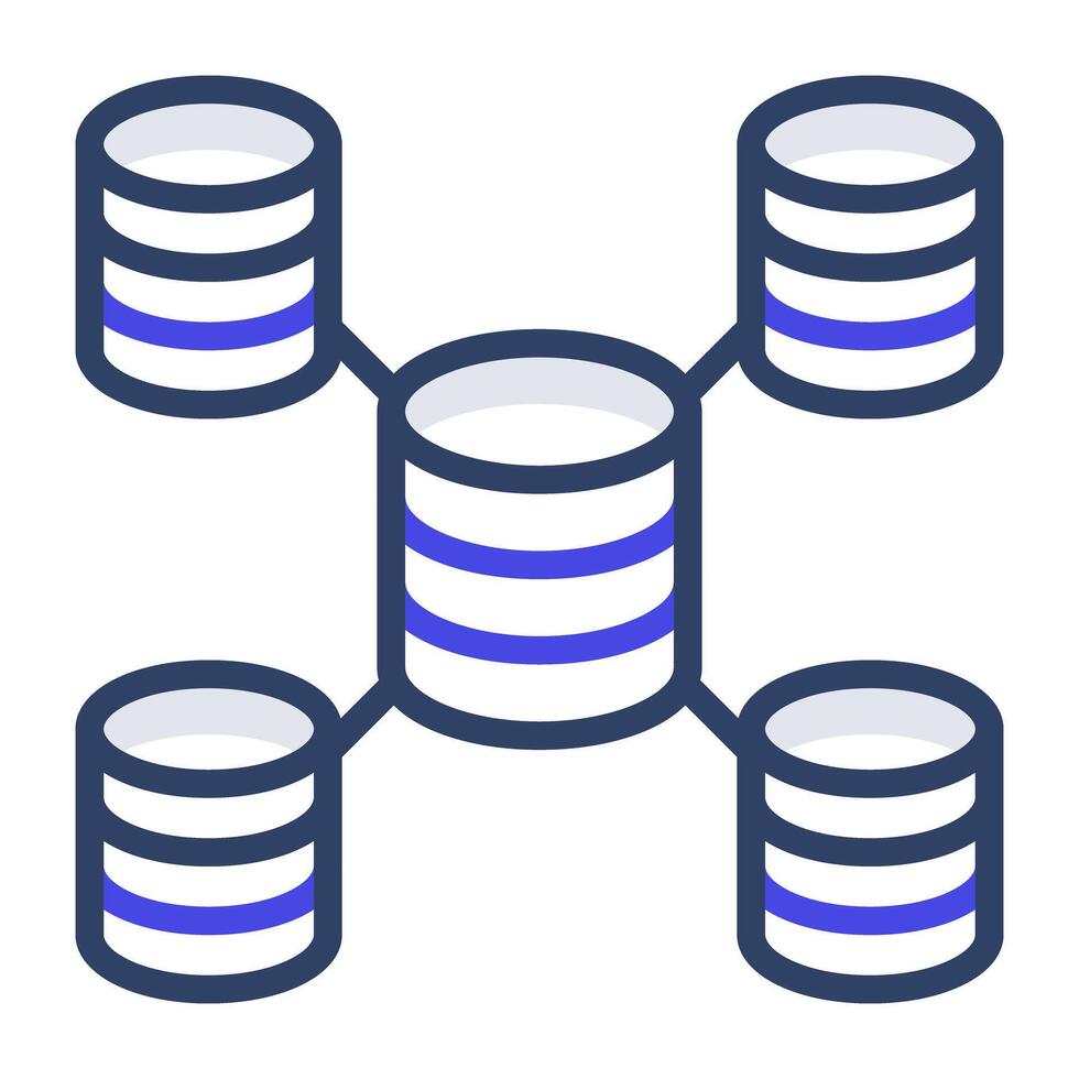 An outline design, icon of database architecture 40198515 Vector Art at ...