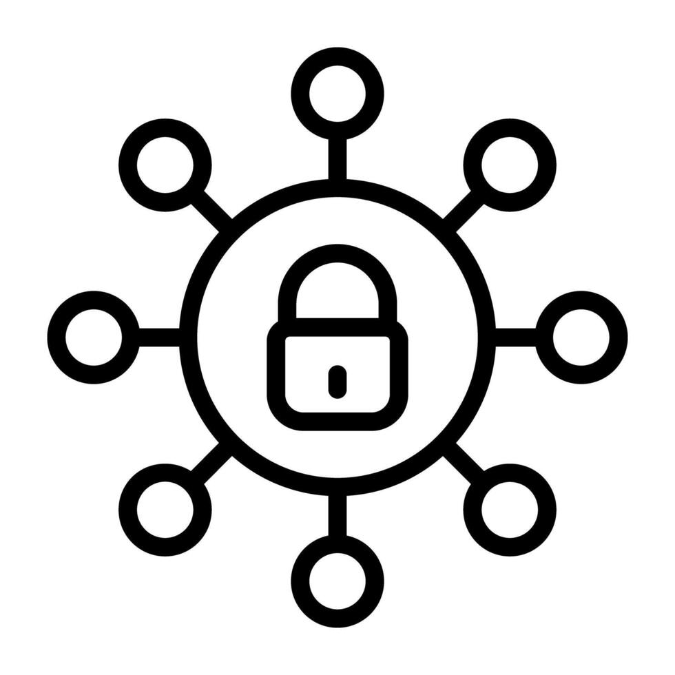 An Outline Design Icon Of Network Security 40199277 Vector Art At Vecteezy