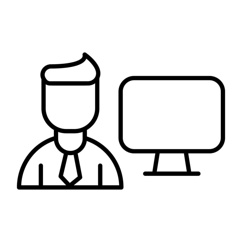 A flat design, icon of computer user 40199627 Vector Art at Vecteezy