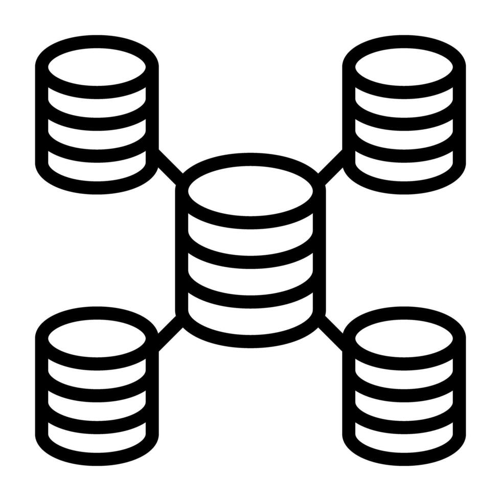 An outline design, icon of database architecture 40200786 Vector Art at ...