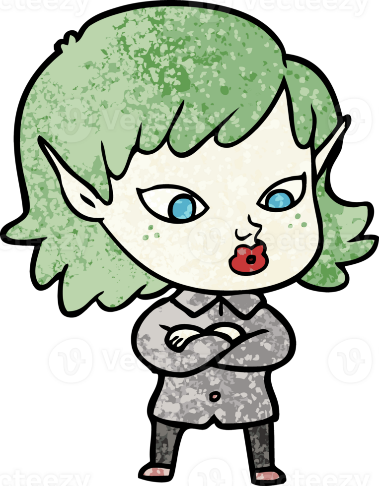 Pretty Cartoon Elf Girl 40200932 Png