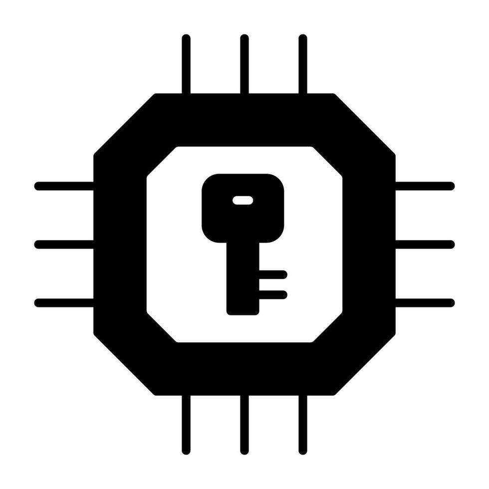Key inside microchip, concept of chip encryption icon 40201062 Vector Art at Vecteezy