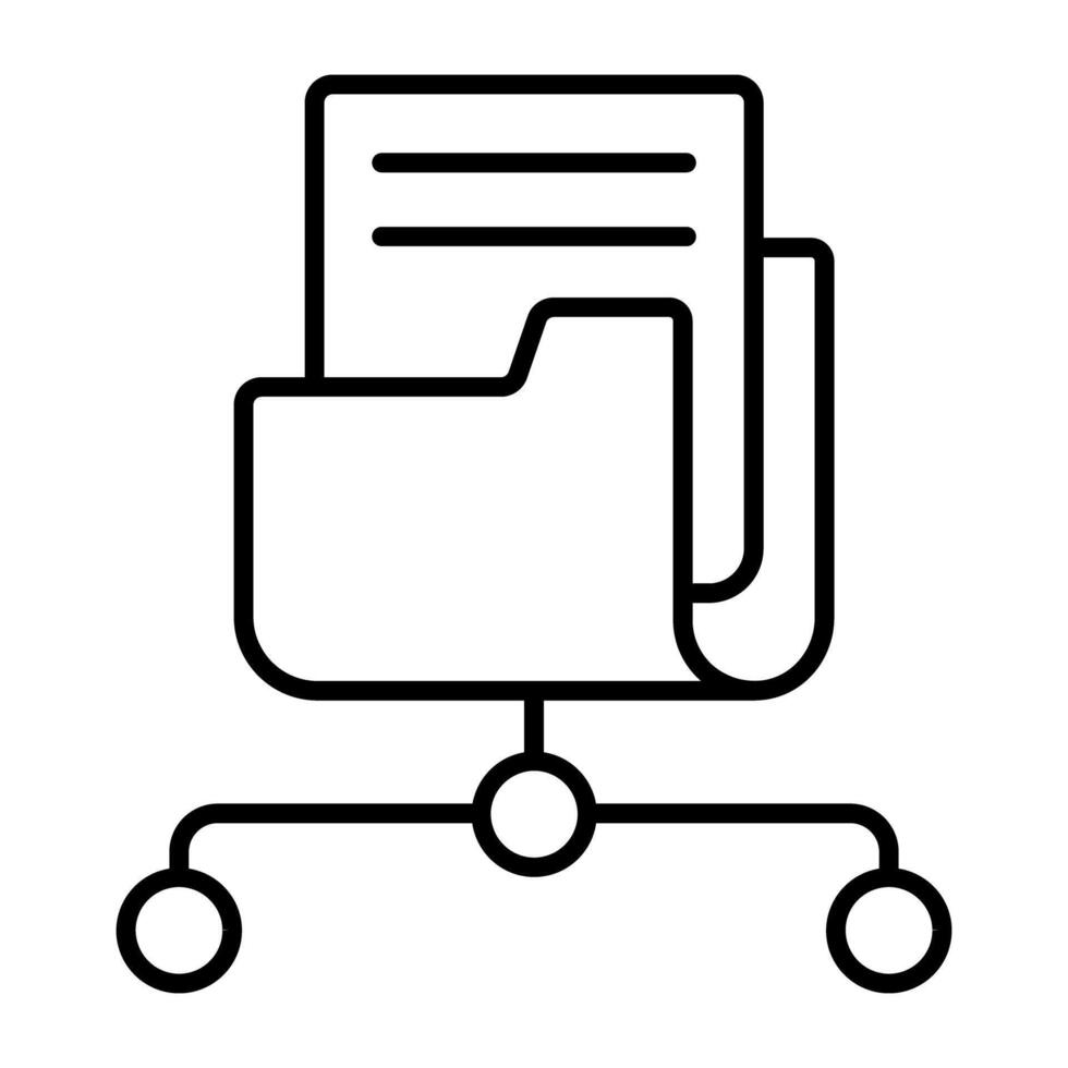 A linear design, icon of folder network 40201499 Vector Art at Vecteezy
