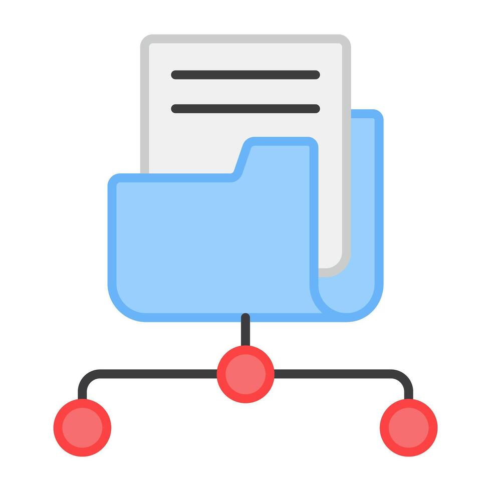 A flat design, icon of folder network 40201544 Vector Art at Vecteezy